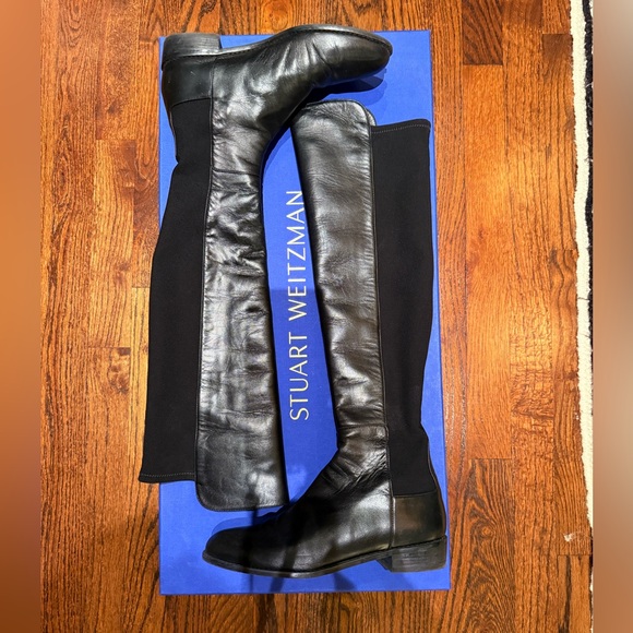 Stuart Weitzman | Shoes | Stuart Weitzman Black Nappa Leather Boots ...